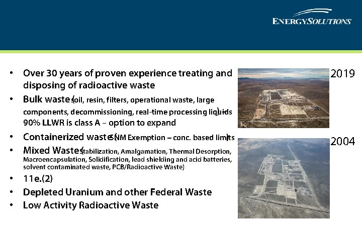 Licensing and Activities Update Energy SolutionsClive Utah Facility