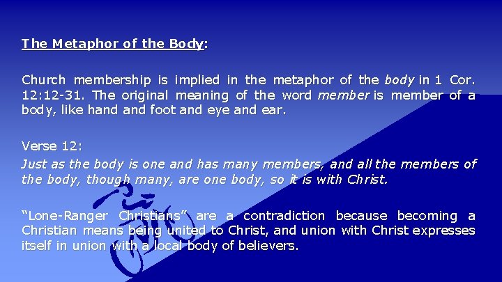 Grace Church 101 Class 4 Church Membership What