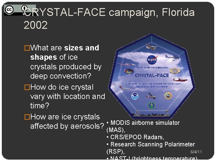 An investigation of ice crystal sizes and shapes