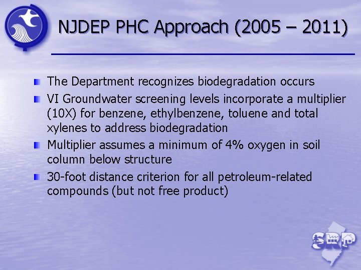 Petroleum Vapor Intrusion New Jersey DEPs Approach John