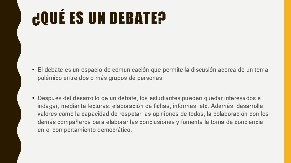 QU ES UN DEBATE QU ES UNA TESIS