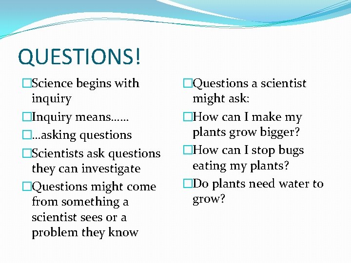 Science Chapter 1 THE NATURE OF SCIENCE CHAPTER