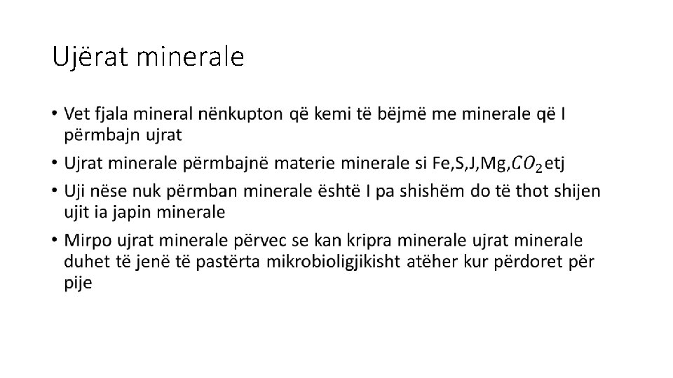 Lenda Njohje malli Tema Ujrat minerale dhe t