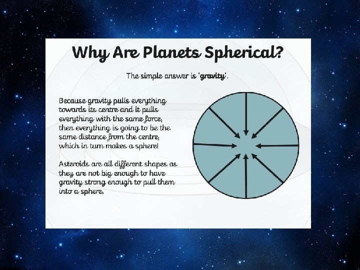 Earth and Space Spherical Bodies The birth of