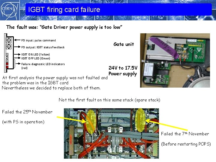 POPS Precharge transformer IGBT firing card failure JeanPaul