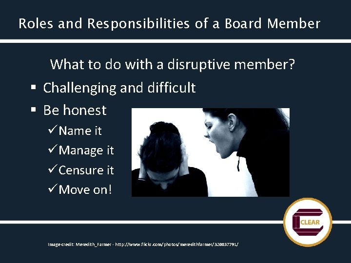 Roles and Responsibilities of a Board Member Presenter