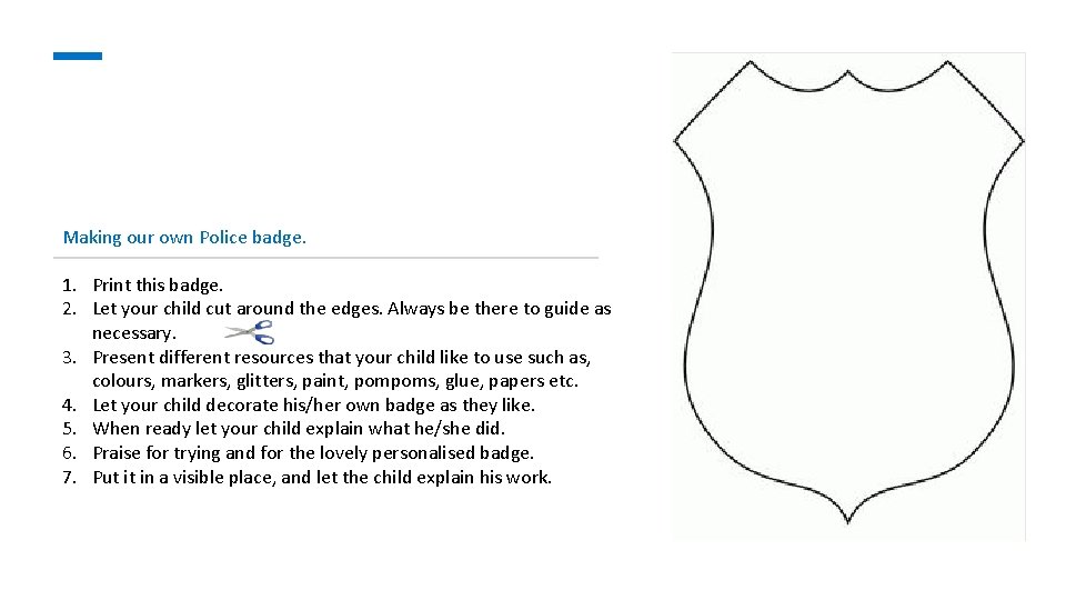 Police flash cards and badge 1 Look at