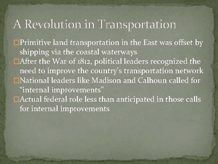 America After the War of 1812 Westward Movement