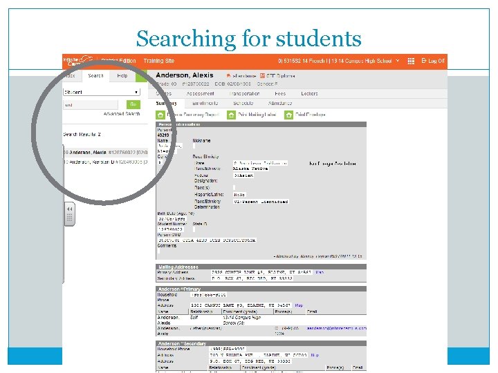 Learning about Infinite Campus Day One BASIC TOOLS