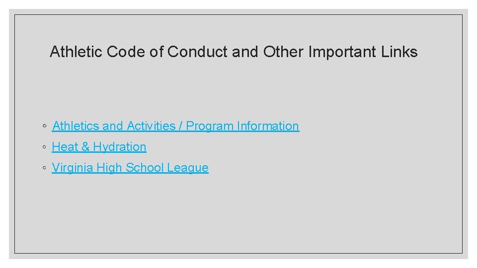 Parent and Athlete Information Stafford County Public Schools