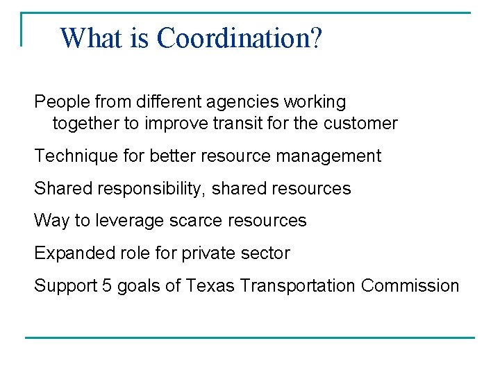 Public Transportation Coordination Barriers Constraints Opportunities ...
