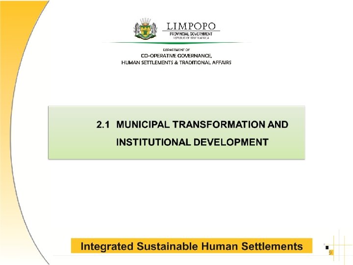 Briefing by MEC for COGHSTA State of Limpopo