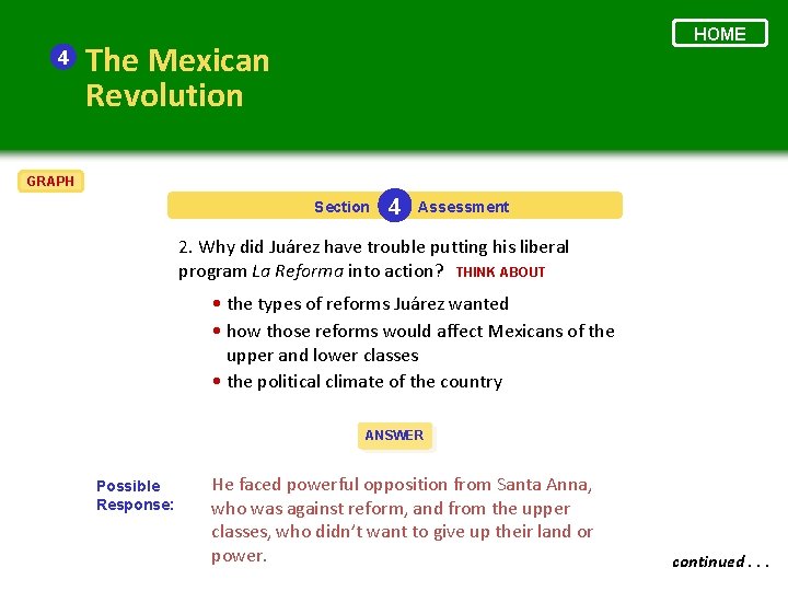 4 HOME The Mexican Revolution GRAPH Key Idea