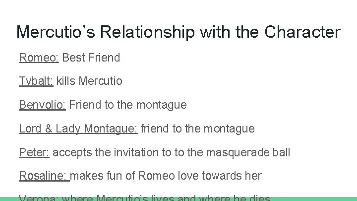 Romeo Juliet Colom 1 Characters Relationship By Laura