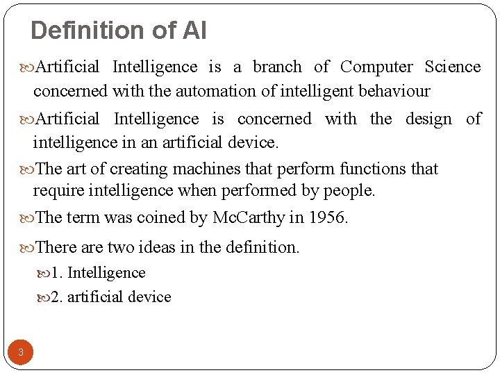 Artificial Intelligence Lecture 1 An Introduction Objectives Understand