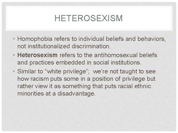 SEX AND GENDER LESSON OUTLINE Differentiating sex and