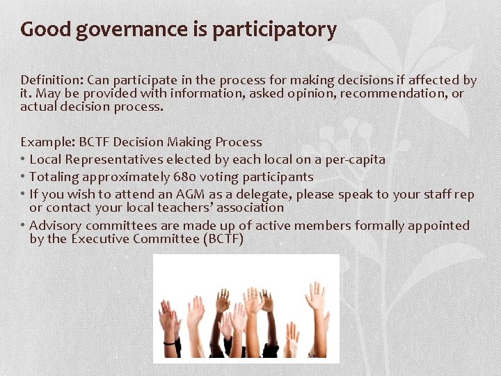 What is Good Governance in the Educational System