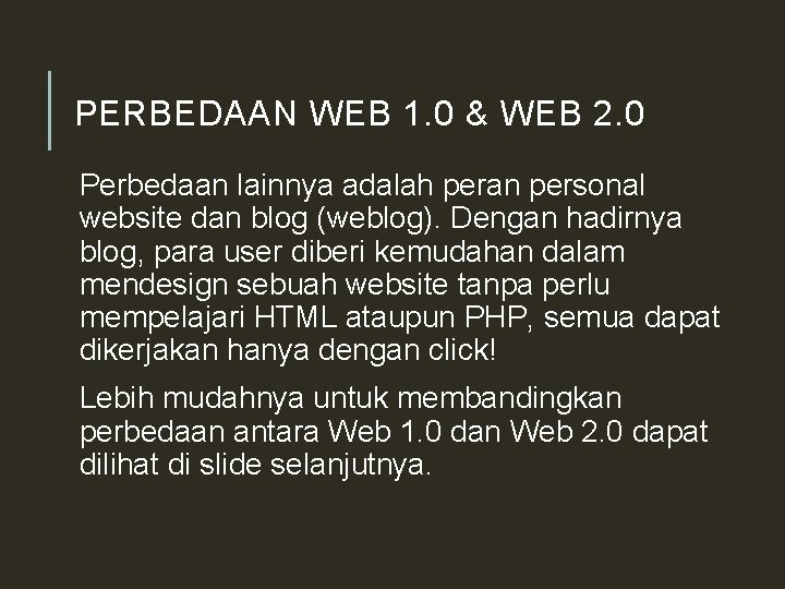 PERBEDAAN WEB 1 0 WEB 2 0 MKU