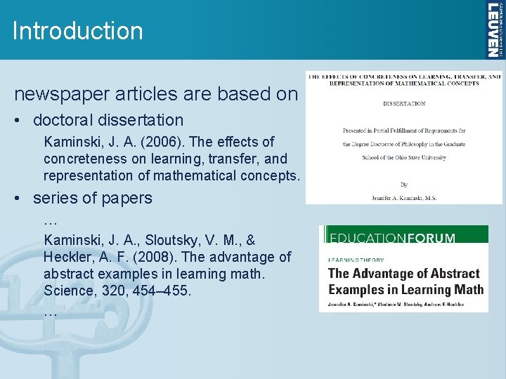 Abstract or concrete examples in learning math A