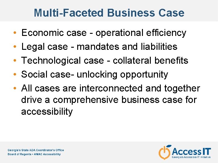 The Case for Accessibility Timothy M OConnor Access