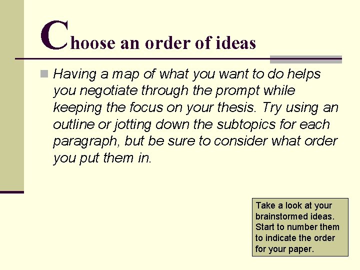 Timed Writing Practice Focus on the ABCD method