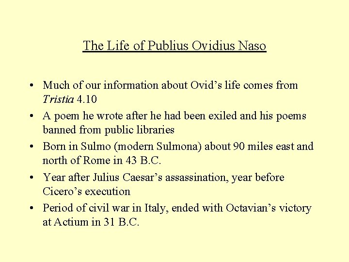 Ovid his Life and Work by Prof R