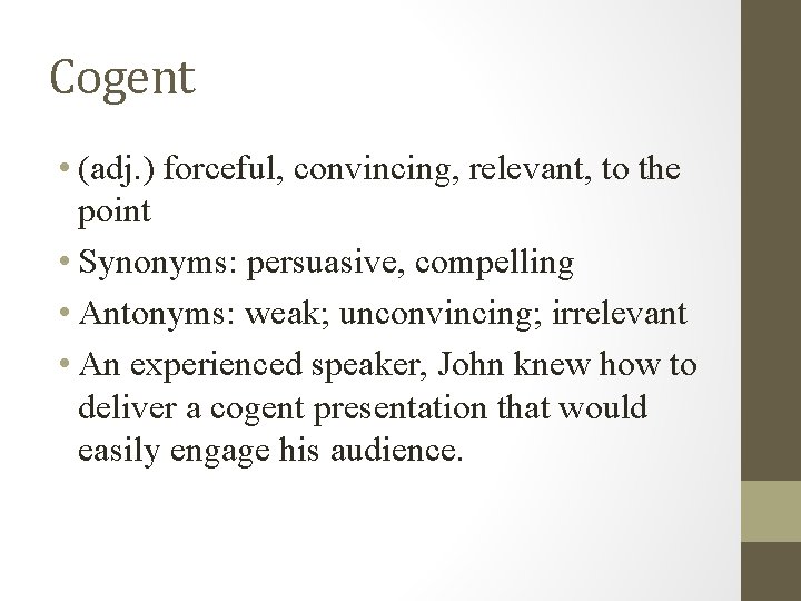 Vocabulary Workshop Unit 4 Produced By Anas Maamoun