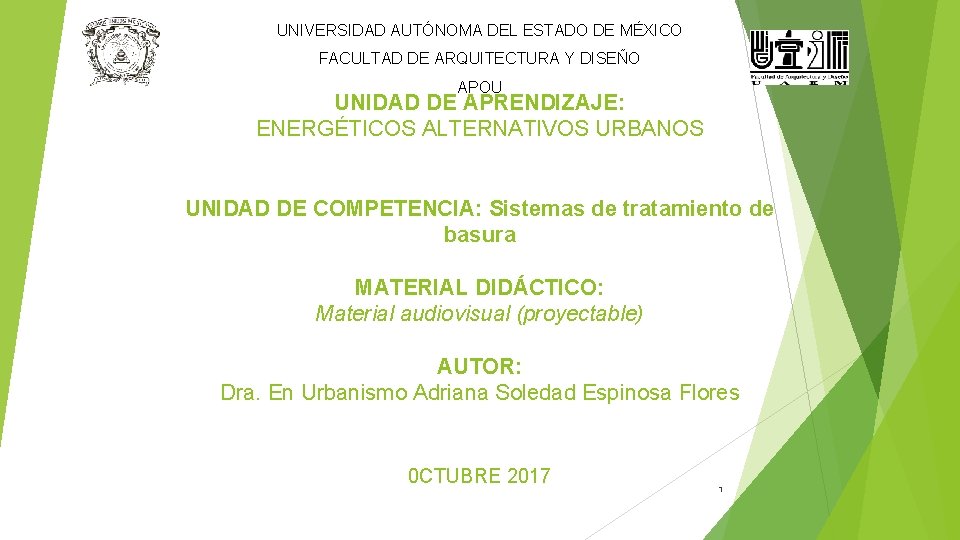 UNIVERSIDAD AUTNOMA DEL ESTADO DE MXICO FACULTAD DE