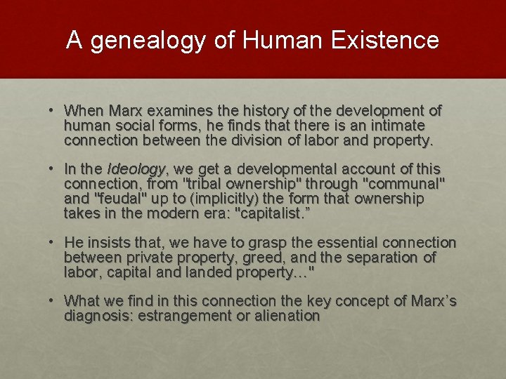 Philosophy 224 Karl Marx Contribution to the Critique