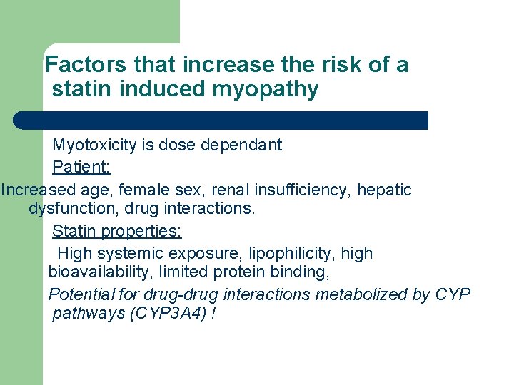 Statins induced myopathy Dani Feldman Internal Medicine B