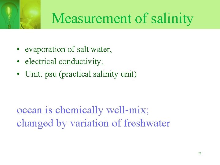 Chapter 3 Chemical and physical features of seawater