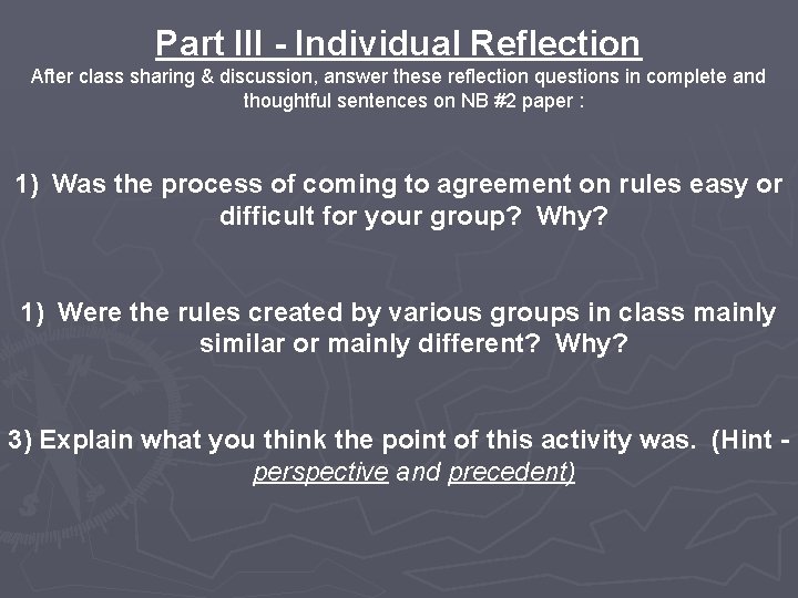 NB2 Creating a Society Activity The study of