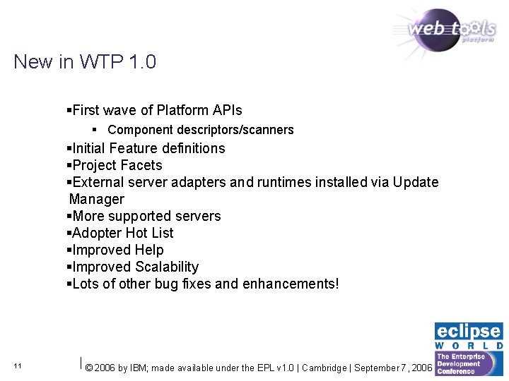 101 Quick Tour of WTP Arthur Ryman IBM