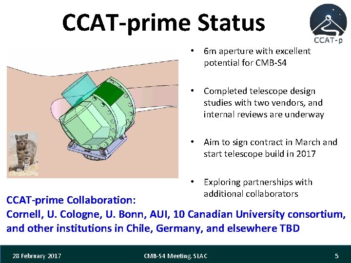 CCATPrime 6 meter aperture extreme fieldofview submillimeter telescope