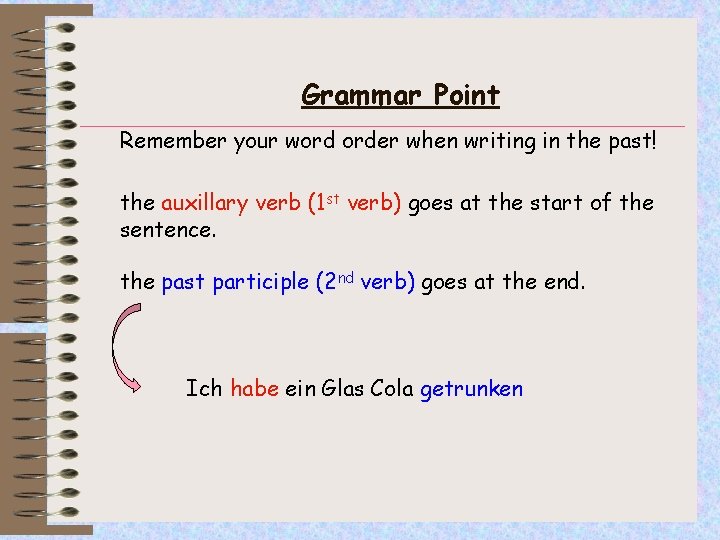 Edexcel Rot Perfect Tense regular using haben verbs