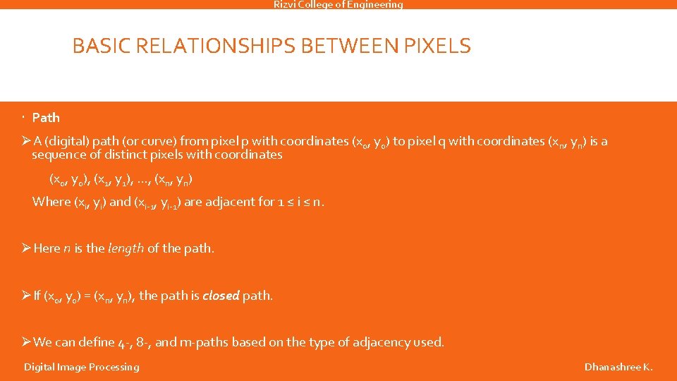 Rizvi College of Engineering NEIGHBORHOOD OPERATIONS IN IMAGES