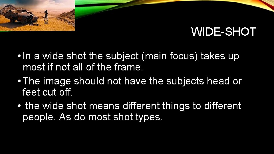 CAMERA ANGLES Callam uden SHOT TYPES There is