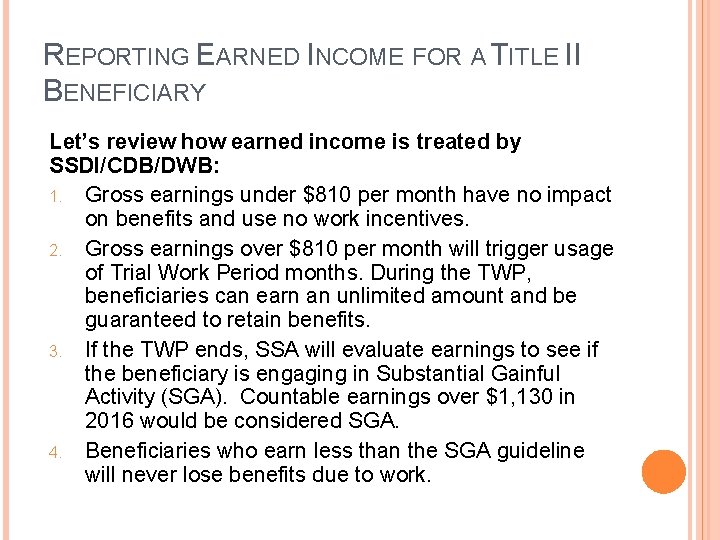 MANAGING SOCIAL SECURITY DISABILITY BENEFITS WHAT PROVIDER AGENCIES