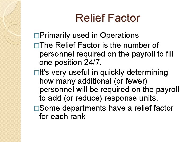 Facts and Figures a Fire Chief Should Know