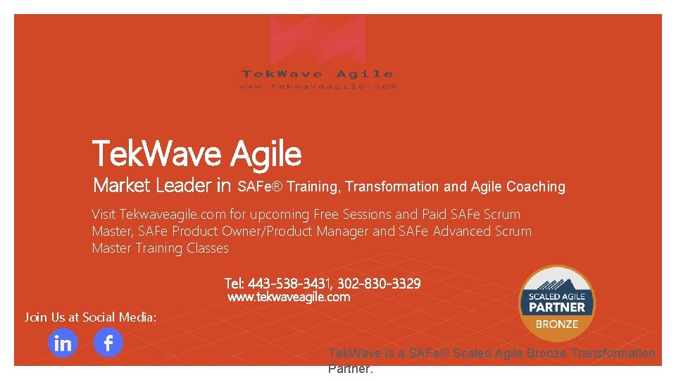 Tek Wave SAFe Training Transformation and Agile Coaching