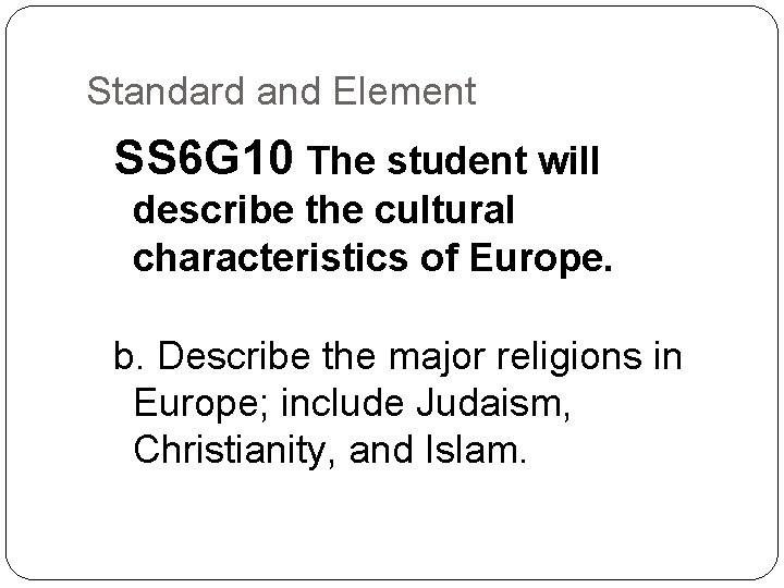 Religions of Europe Opening Activation Activity Watch this