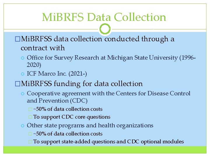 Michigan Behavioral Risk Factor Surveillance System Mi BRFSS