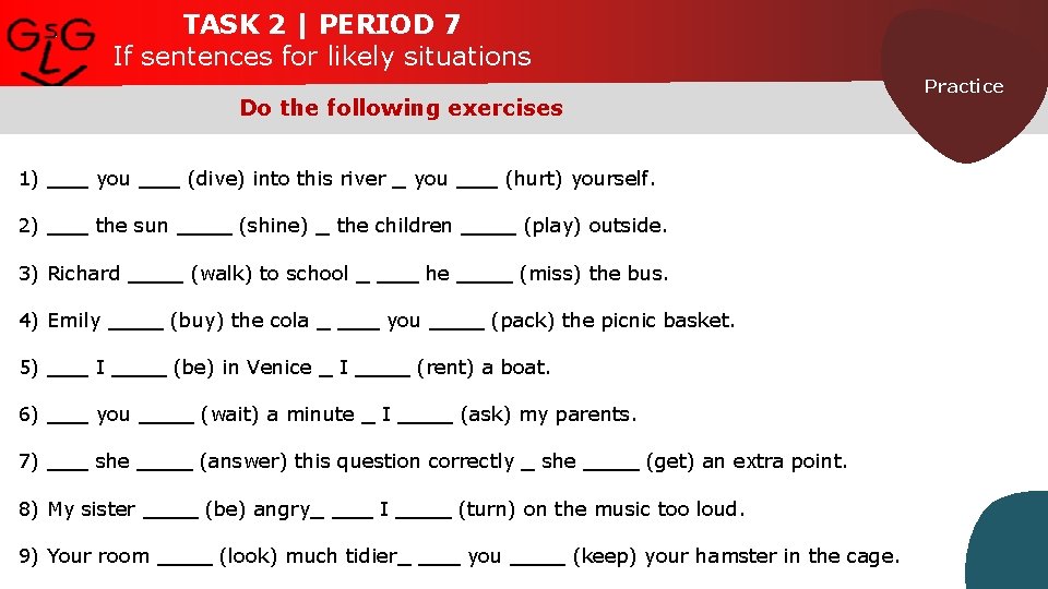 TASK INFORMATION SUBJECT Ifsentences for likely situations DURATION
