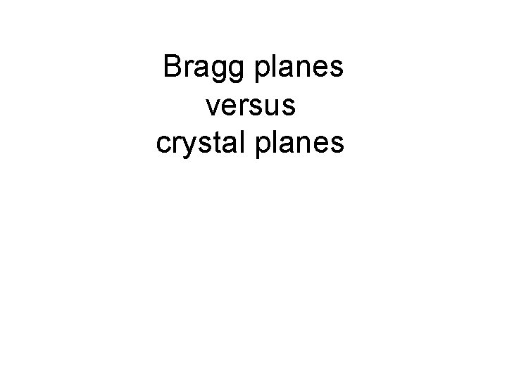 Protein Structure Determination Lecture 4 Braggs Law and