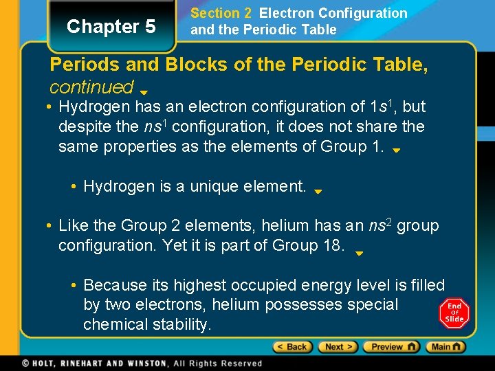 Chapter 5 Section 2 Electron Configuration and the