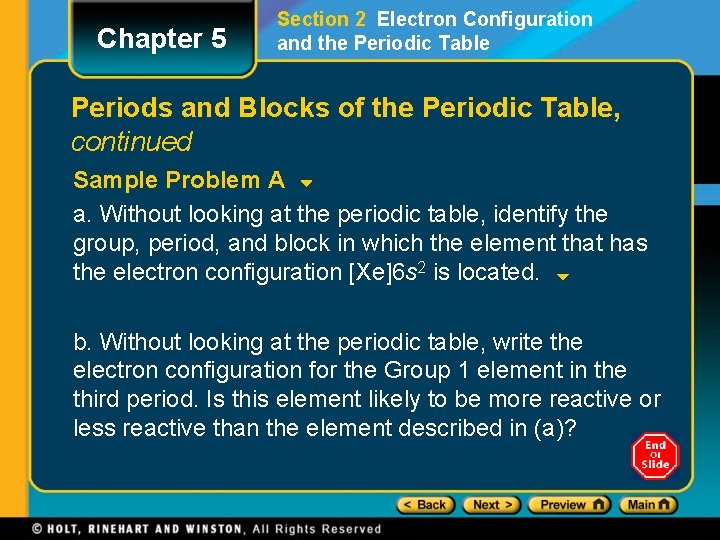 Chapter 5 Section 2 Electron Configuration and the