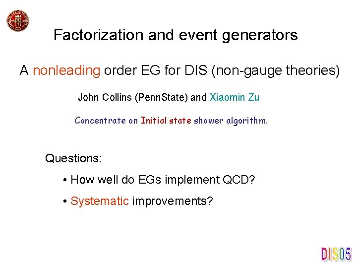 Factorization and event generators A nonleading order EG