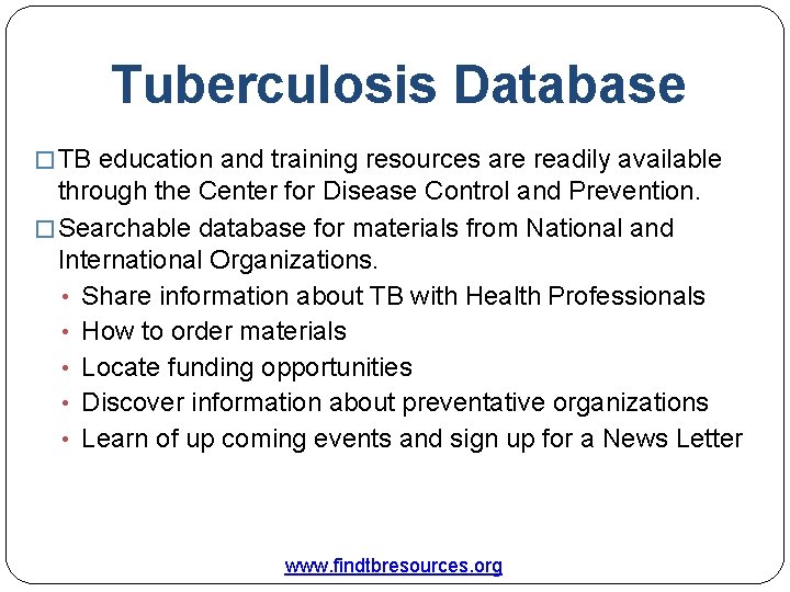Tuberculosis Recent Trends and Relevant Research BiState TB