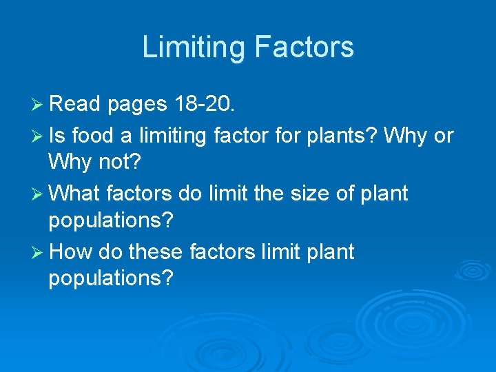Studying Populations Chapter 1 section 2 Background Knowledge