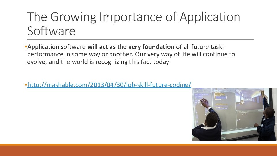 Apps For The Future BY BRANDON CAMP What